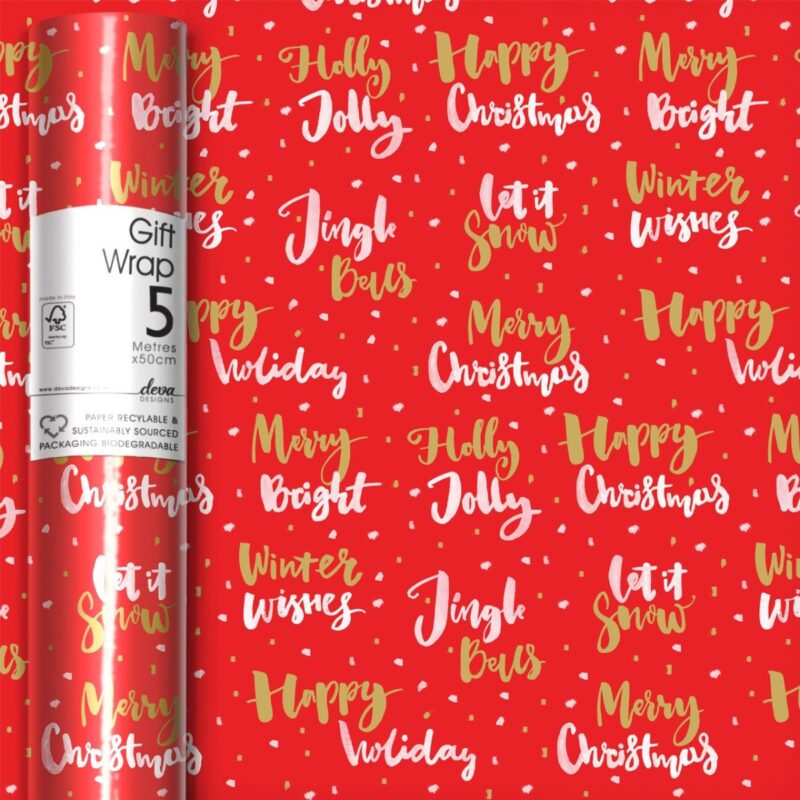 Jolly Script Roll Wrap | Charity Cards and Gifts