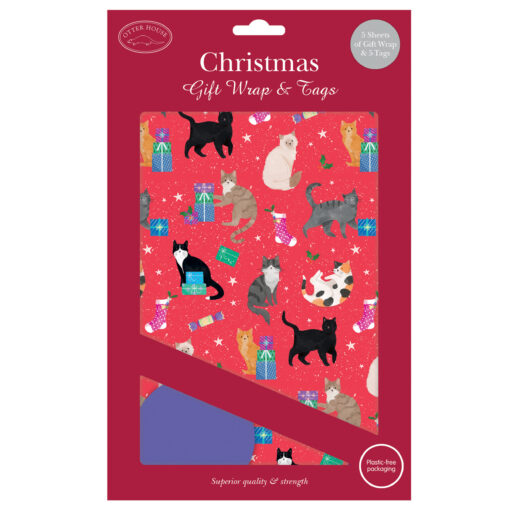 Happy Catmas Flat Wrap & Gift Tags | Charity Cards and Gifts